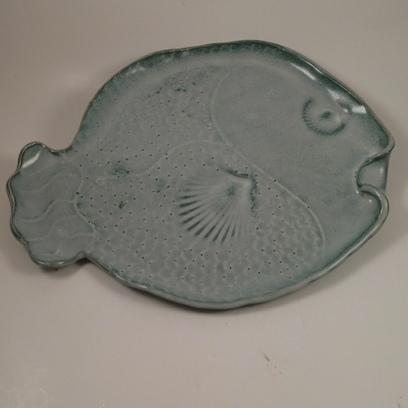 Unk | Accents | Blue Ceramic Handcrafted Fish Plate Tray | Poshmark